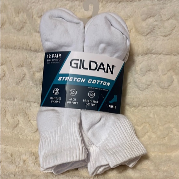 Gildan | Underwear & Socks | Gildan Mens Ankle White Stretch Cotton ...